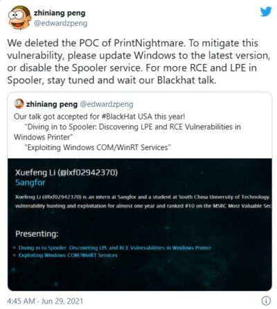 PrintNightmare Part II – Print Spooler Remains Vulnerable Across ...